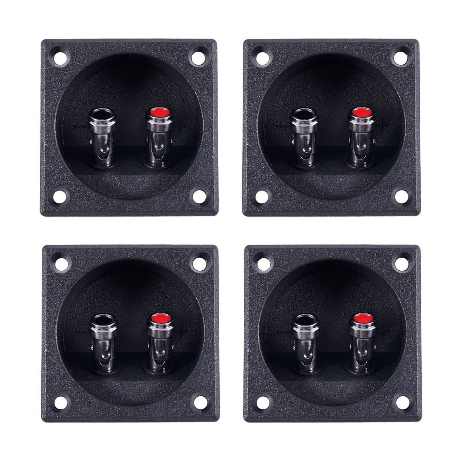 4X Square Shape Double Binding Post Type Speaker Box Terminal Cup Black ...
