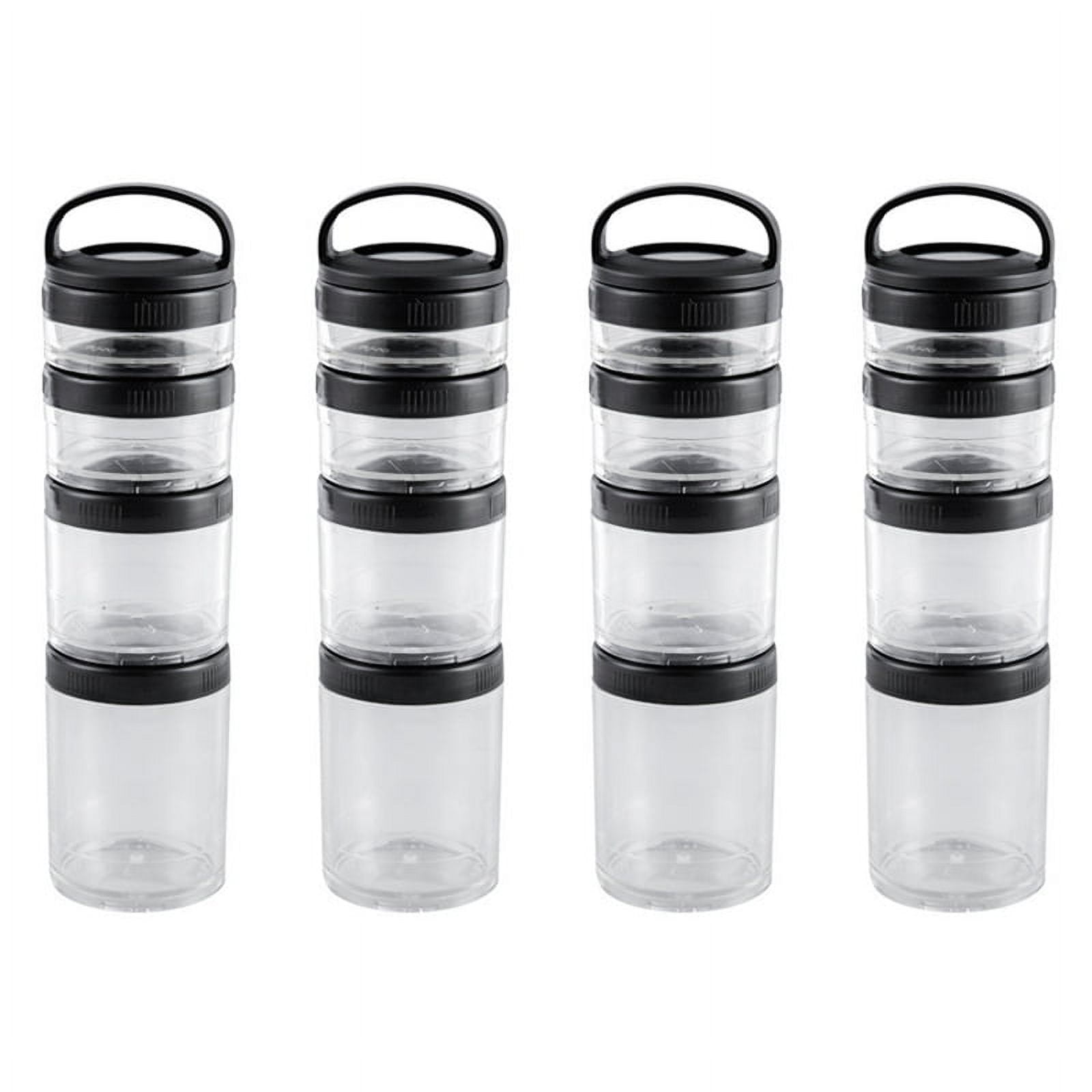 4X Stackable Snack Containers for Kids and Adult, 4 Cups School Travel ...