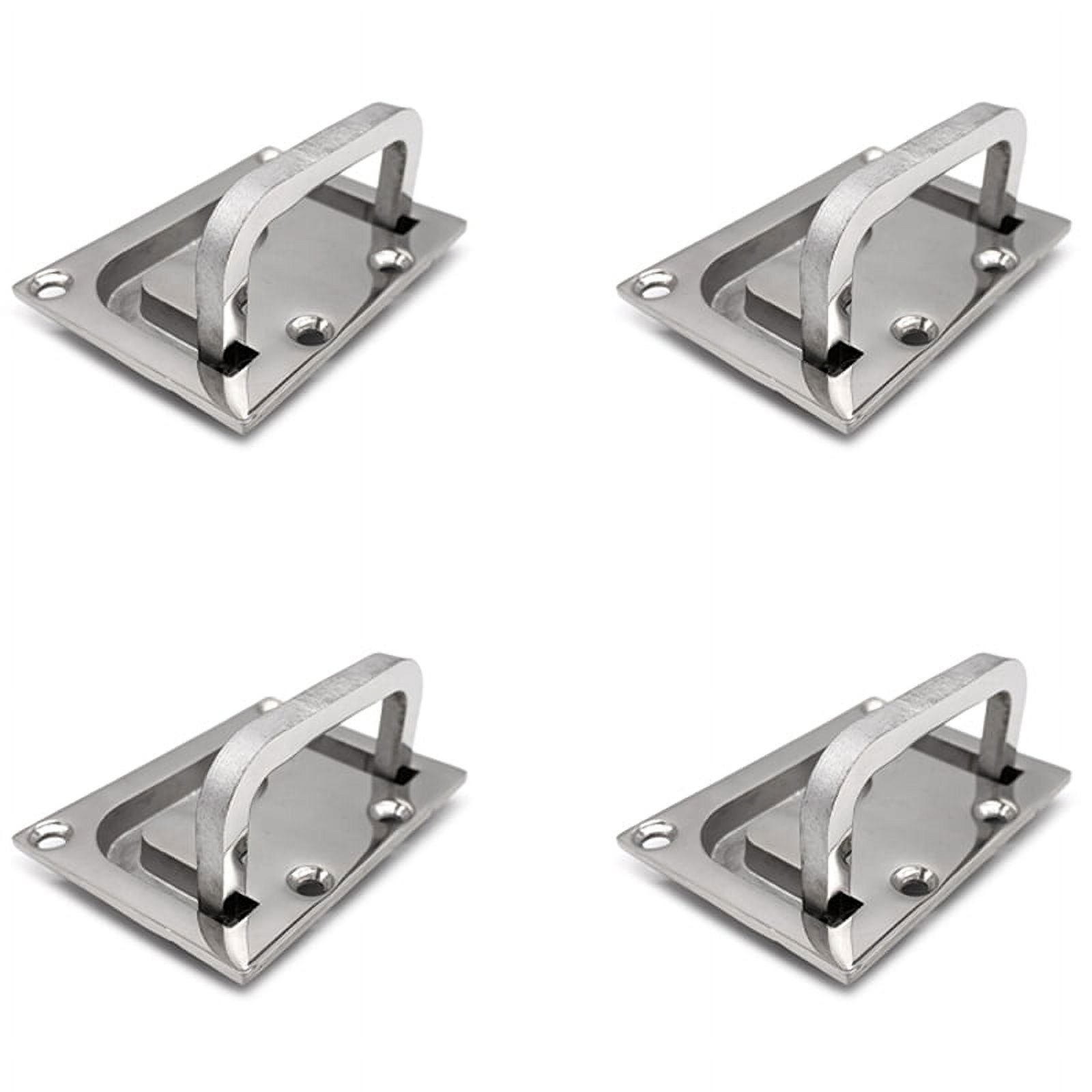 4X Stainless Steel 316 Flush Lift Ring Hatch Pull Handle Locker Cabinet ...