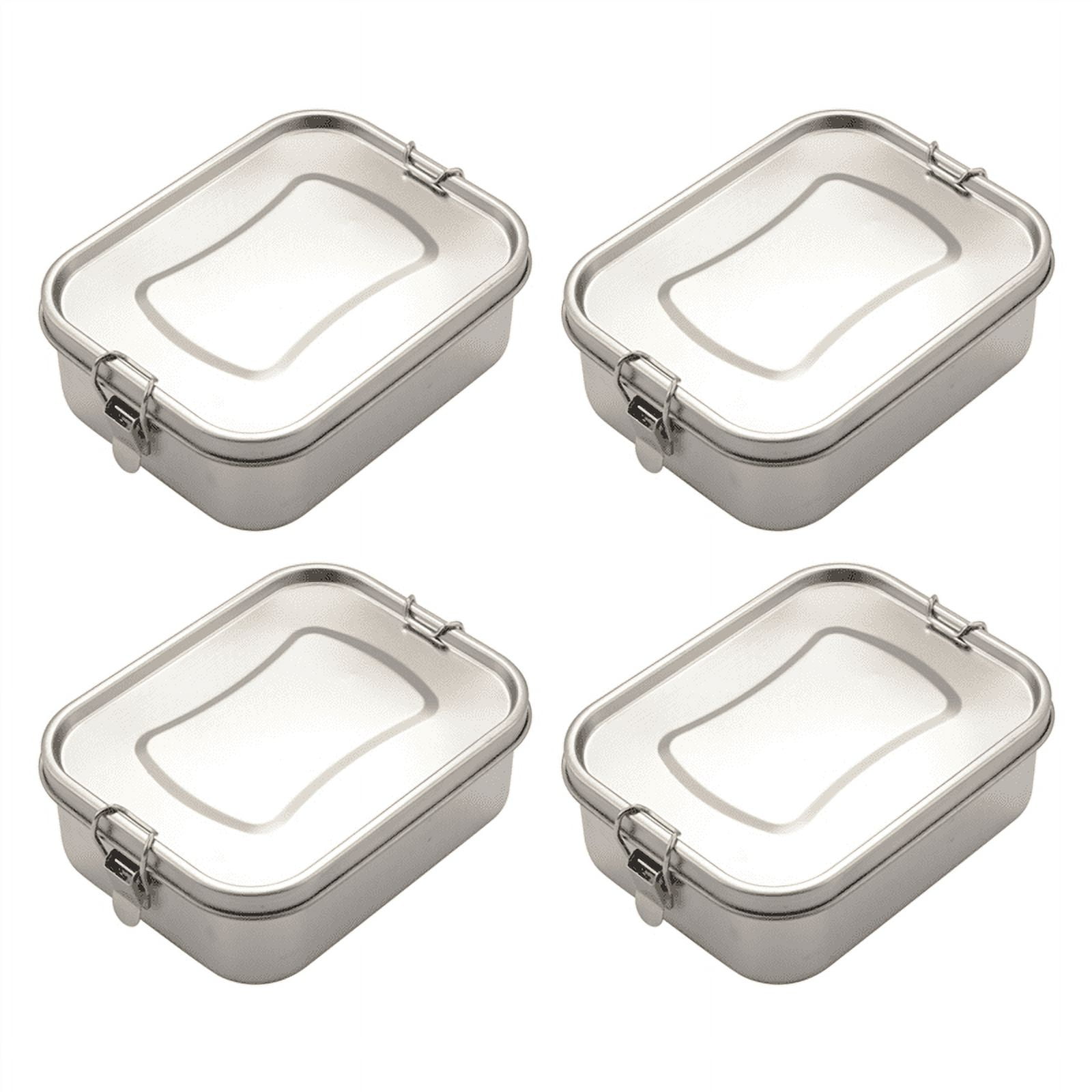 4X Stainless Steel Bento Box Lunch Container,3-Compartment Bento Lunch ...