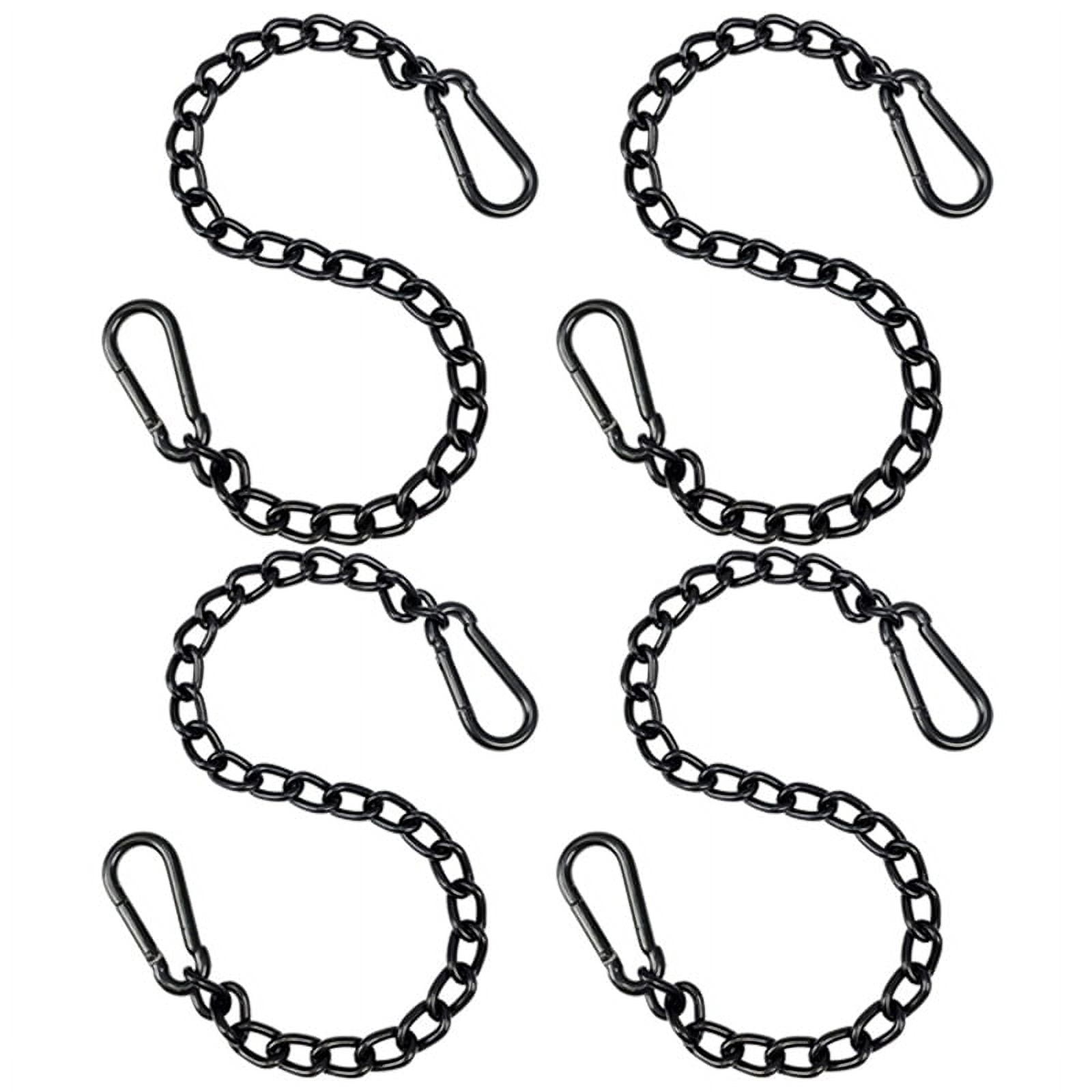 4X Steel Hanging Chair Chain with 2 Carabiners, Heavy Duty Porch Swing ...