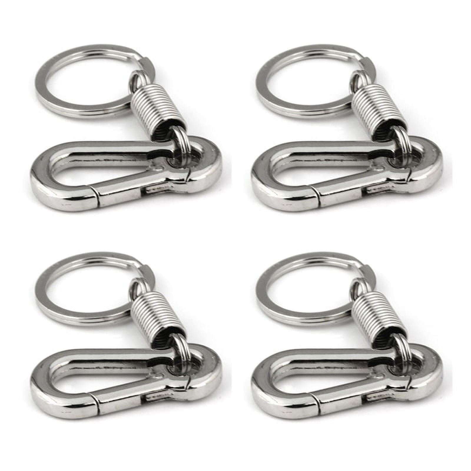 4X Sturdy Carabiner Key Chain Key Ring Polished Key Chain Spring Key ...