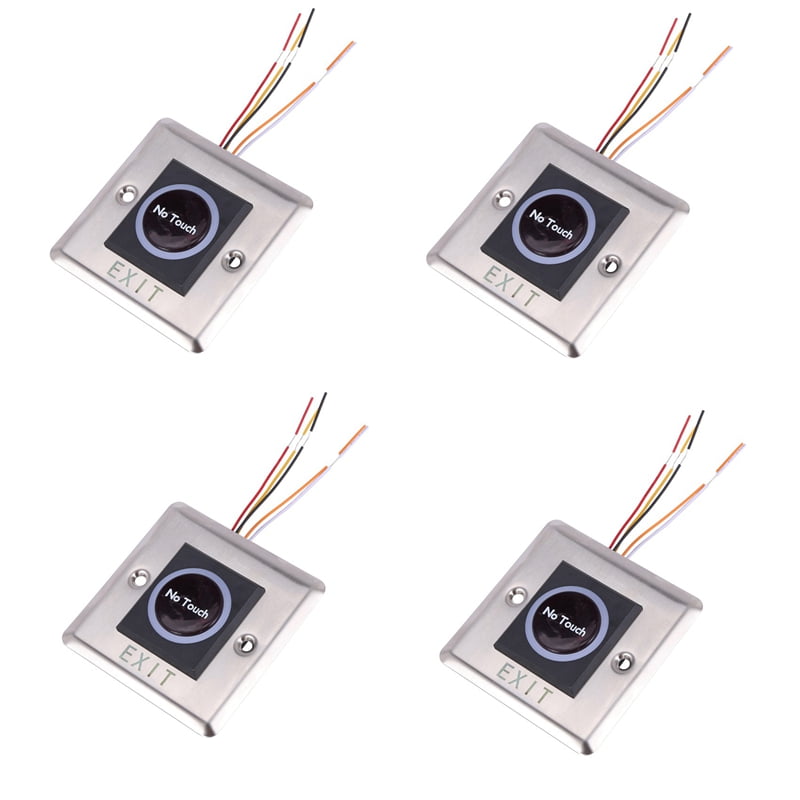 4X Switch Door Exit Button 12V IR No Door Release Exit Button for ...
