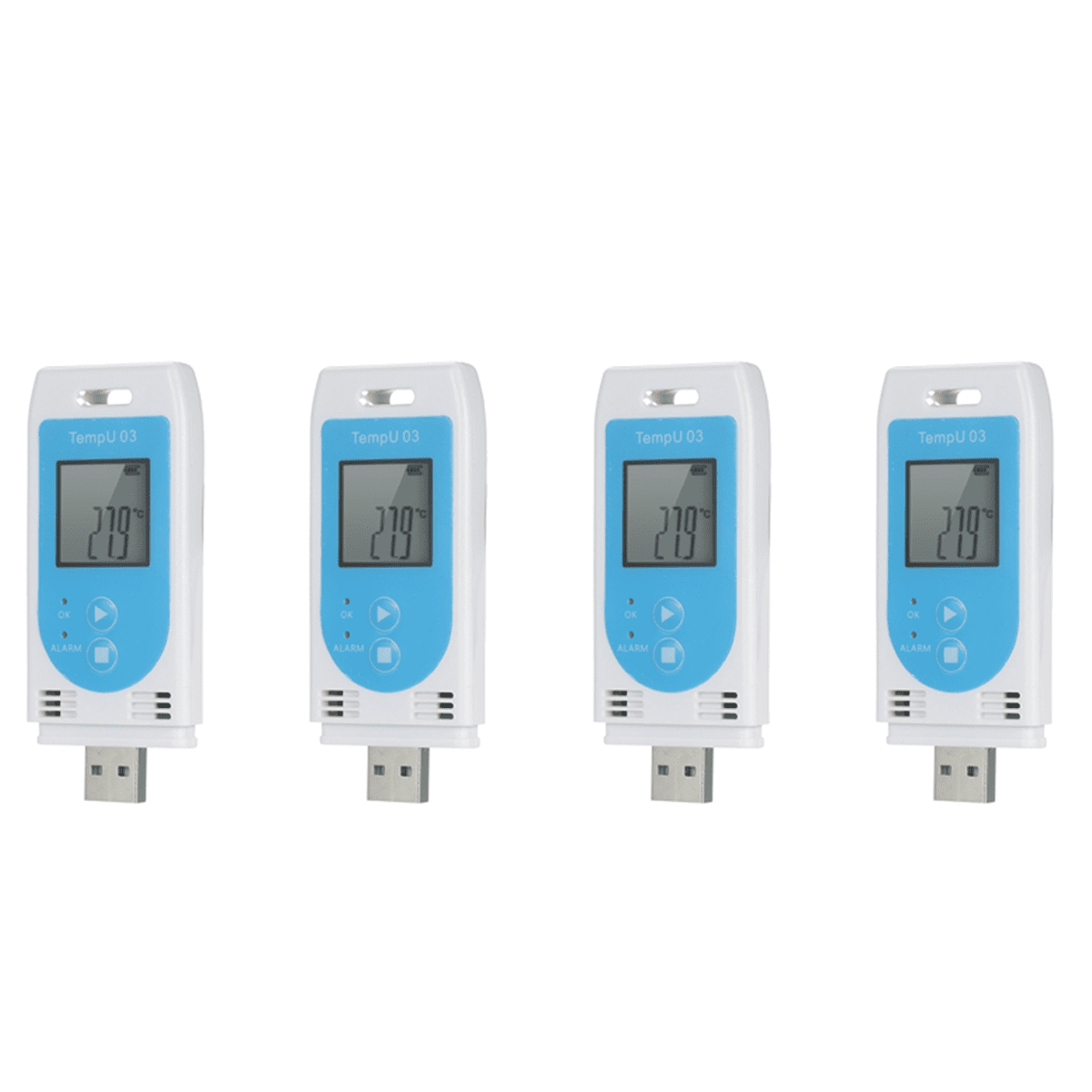 4X TempU 03 USB Temperature Humidity Data Logger Reusable RH TEMP Datalogger Recorder Humiture ...
