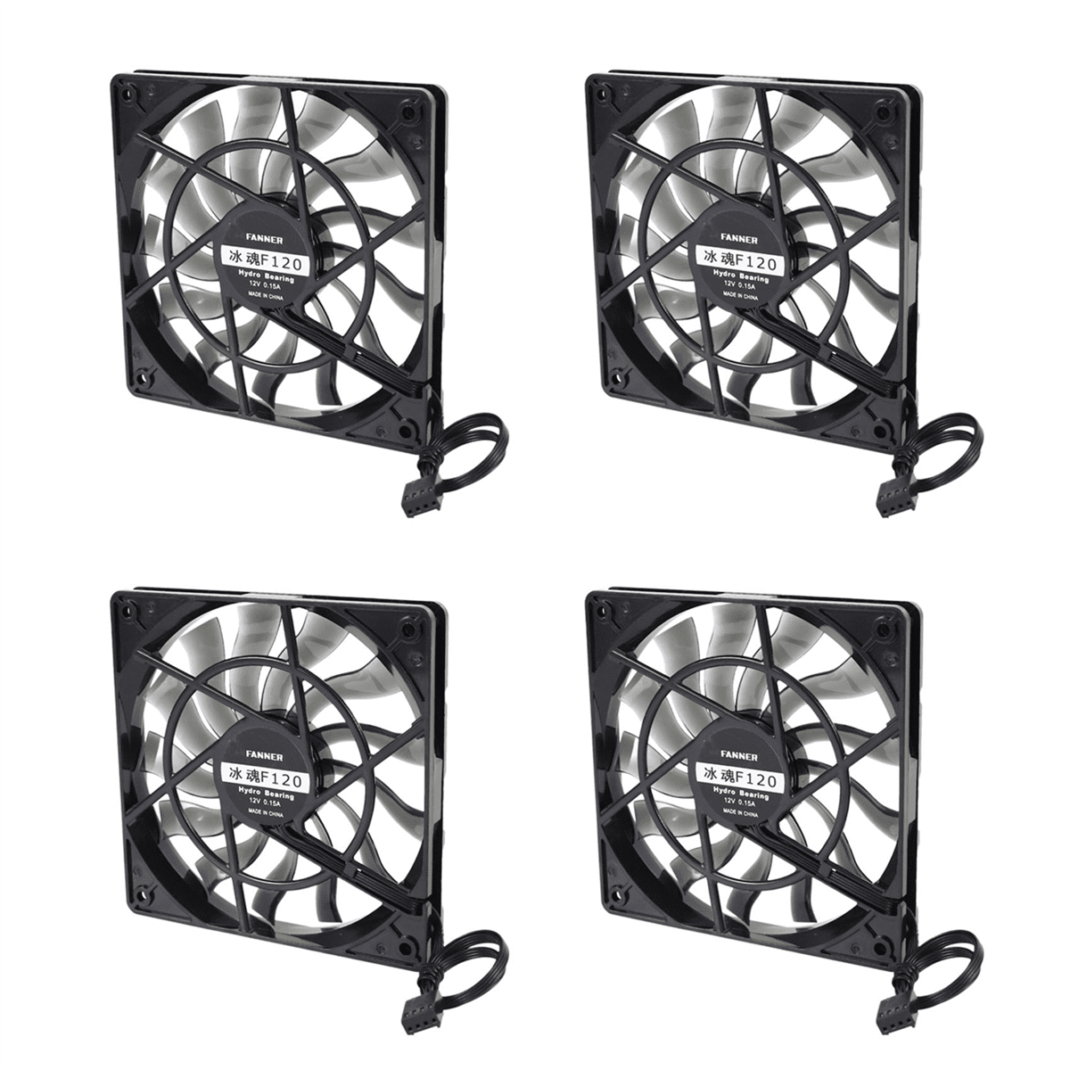 4X 12V 12mm Thin Quiet Desktop Computer Fan, 120mm, 12cm Chassis ...