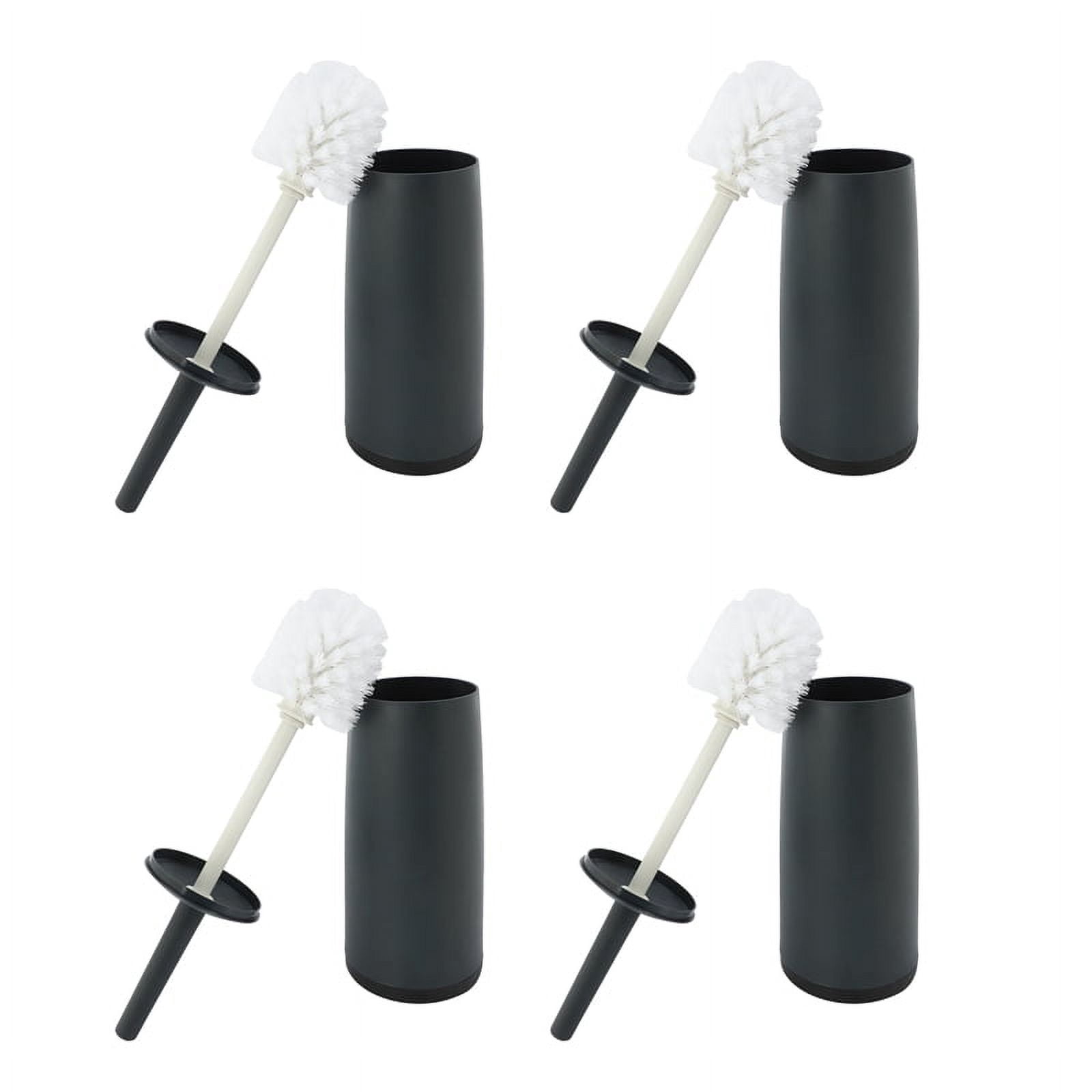 4X Toilet Brushes and Holders Toilet Bowl Brush with Holder Black for ...