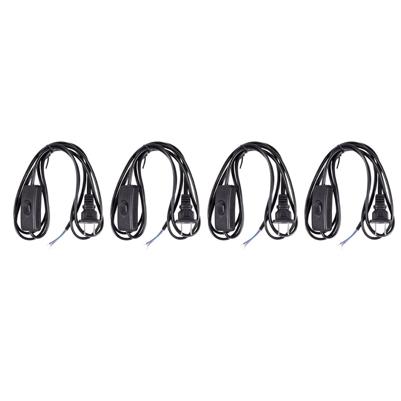 4X US Plug 1.8M Power Cord On/ Button Switch AC110V 3A AC250V 6A Black ...