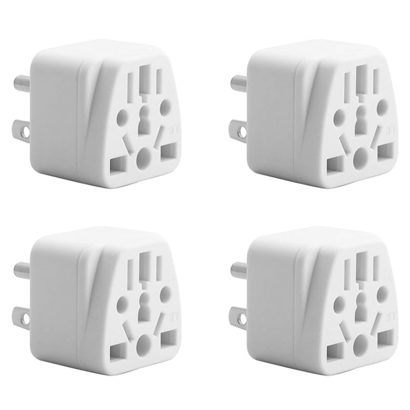 4X US Travel Plug Adapter EU/UK/AU/In/CN/JP/Asia/Italy/Brazil to USA ...
