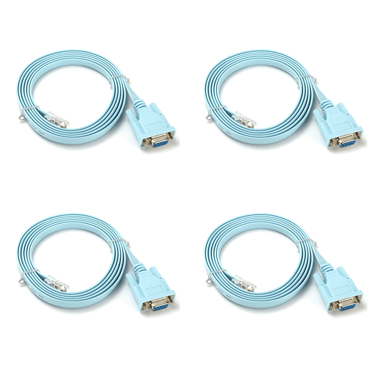 4X USB Console Cable RJ45 Cat5 Ethernet to Rs232 DB9 COM Port Serial Female Routers Network ...