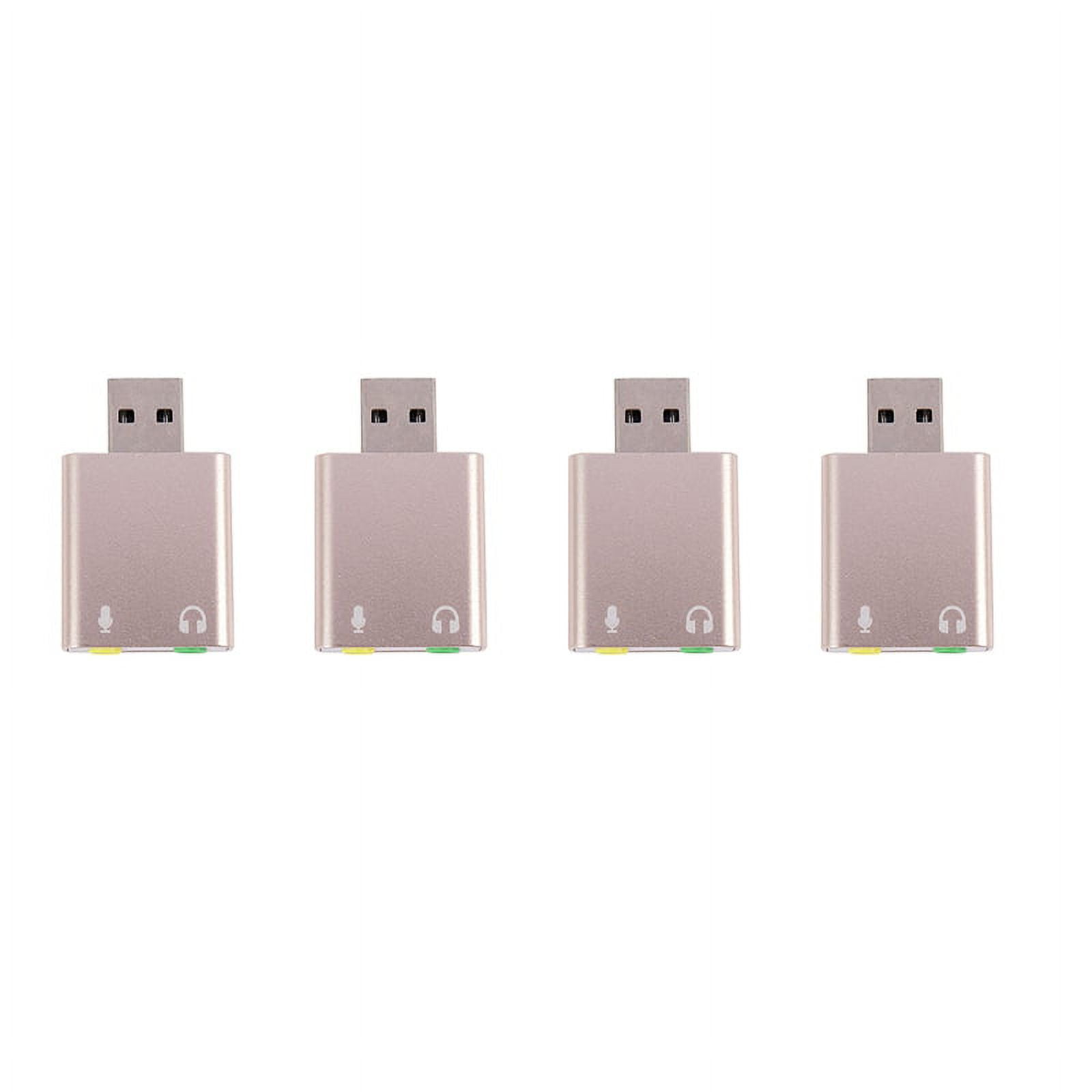 4X USB Sound Card 7.1 External USB To 3.5mm Headphone Adapter Stereo ...