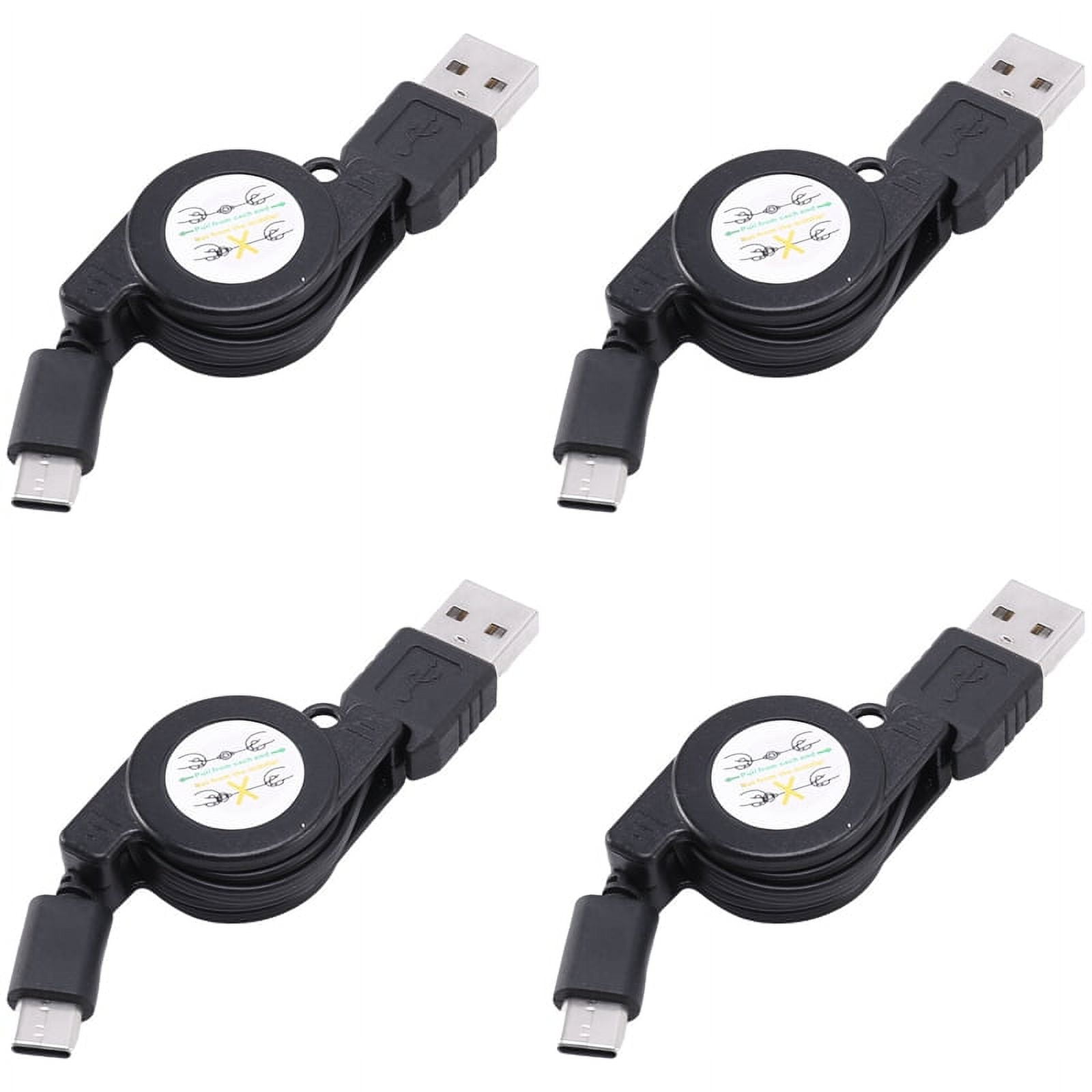 4X USB Type C USB 3.1 Retractable Cable Charger Charging Type-C USB-C ...