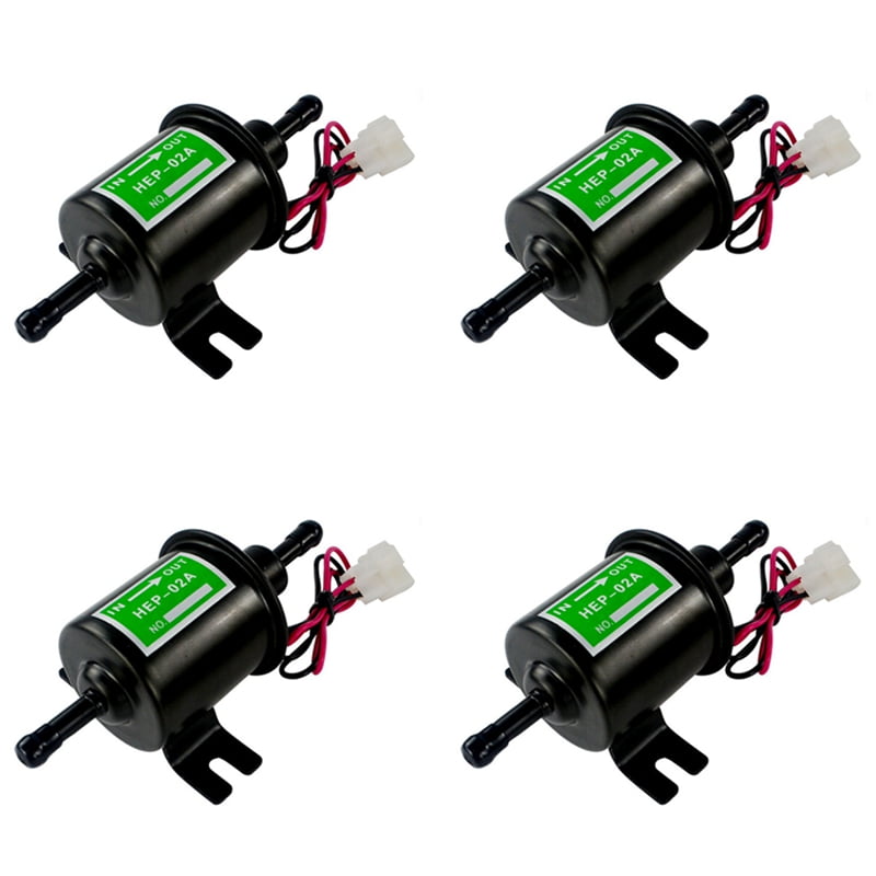 4X Universal 12V Electric Pump Metal Solid Petrol Inline Pump Gasoline ...