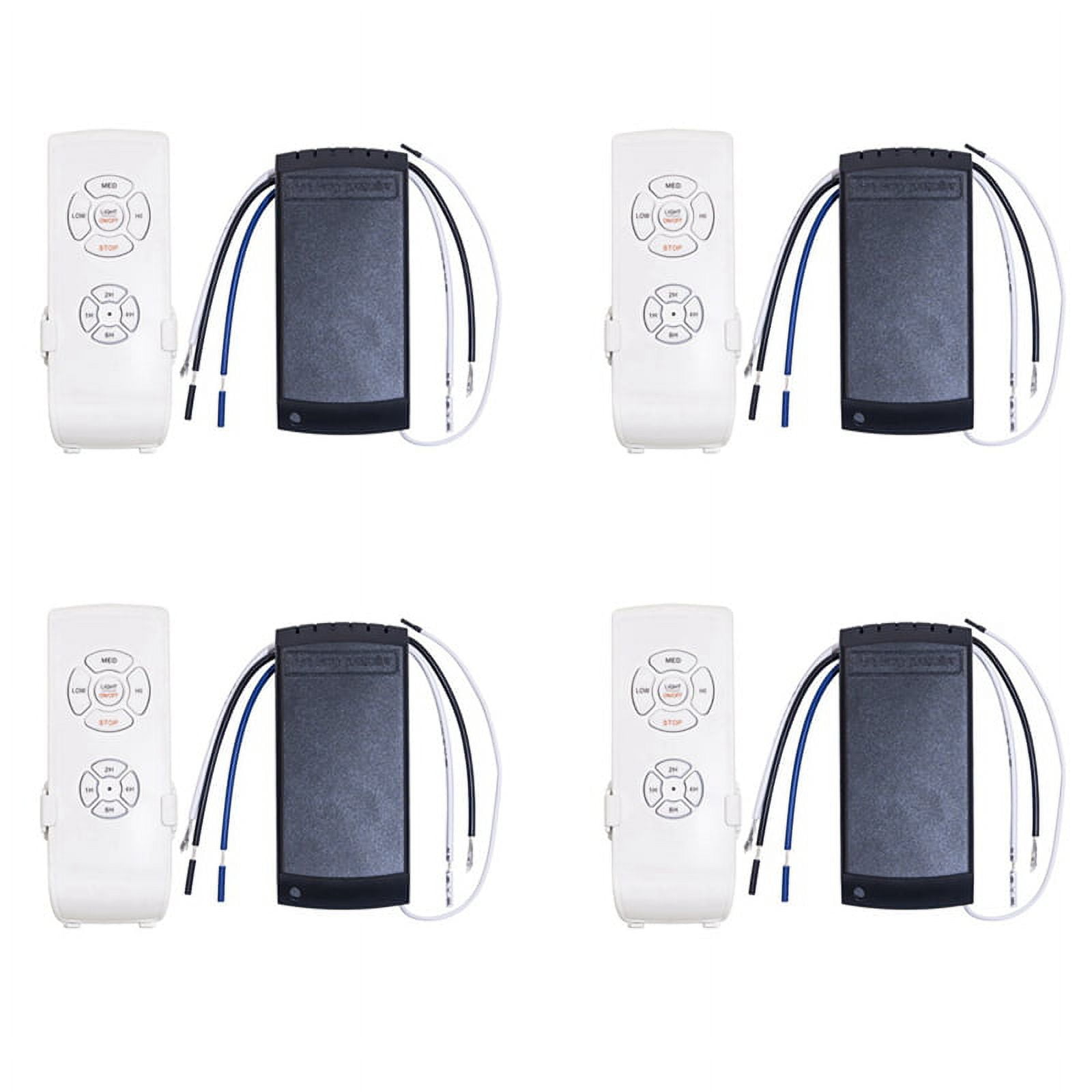 4X Universal Ceiling Fan Lamp Remote Control Kit AC 110V Timing Setting ...