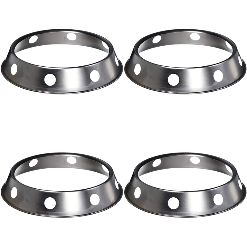 4X Universal Wok Pan Support Rack Stand Wok Ring/Metallic Round Bottom ...