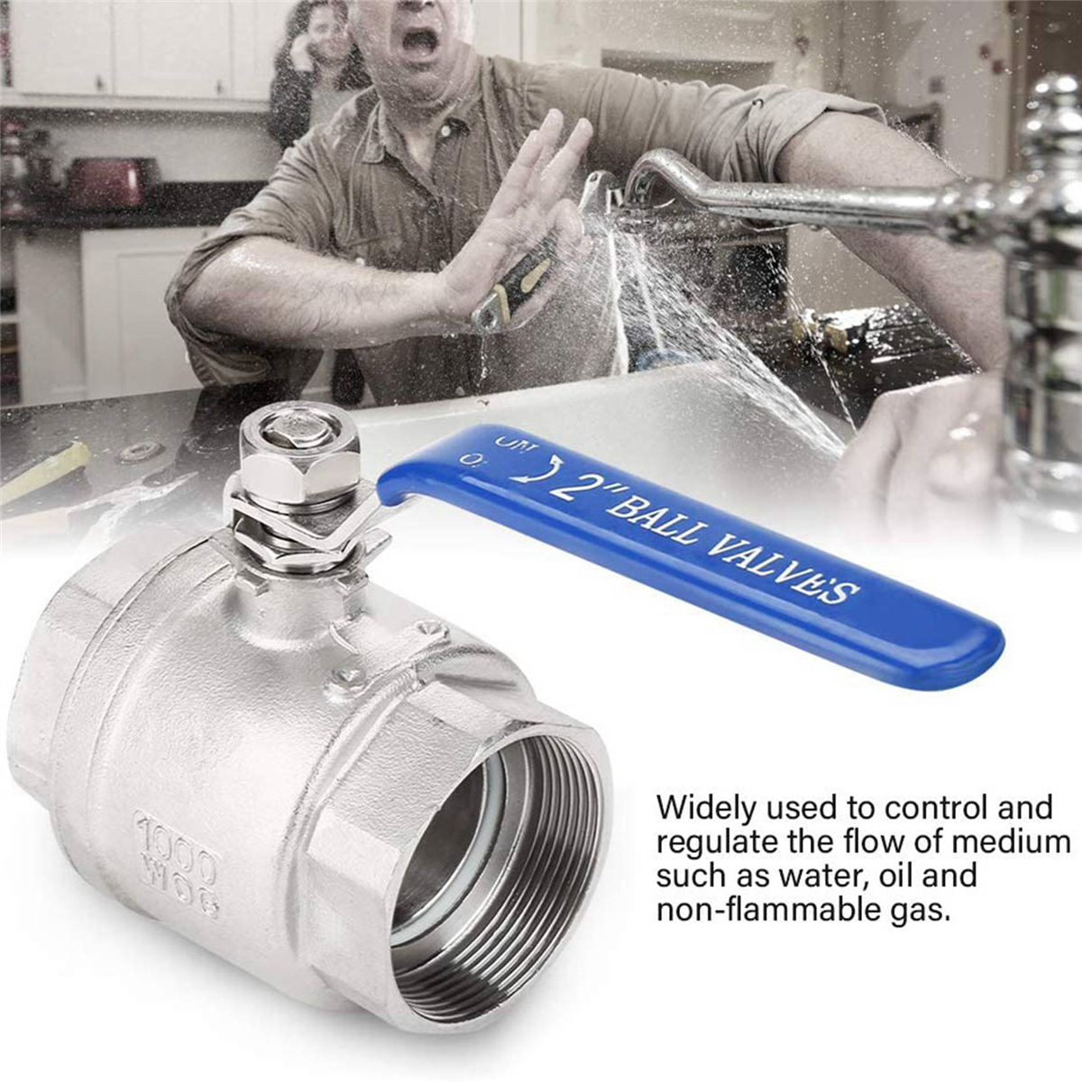 4X Valve Female Thread 2 Inch 304 Stainless Steel Full Port Female ...