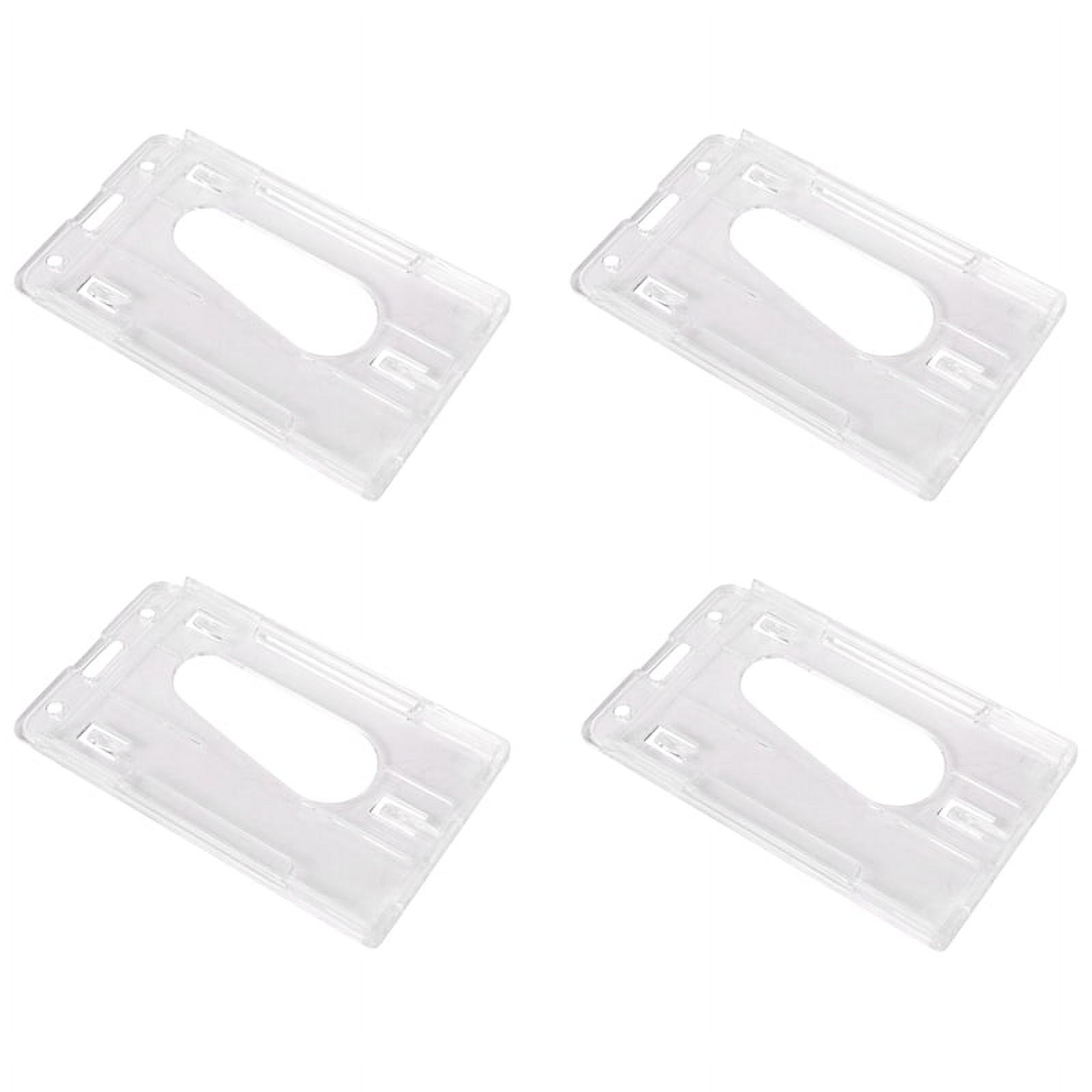 4X Vertical Hard Plastic Badge Holder Double Card ID Multi Transparent ...