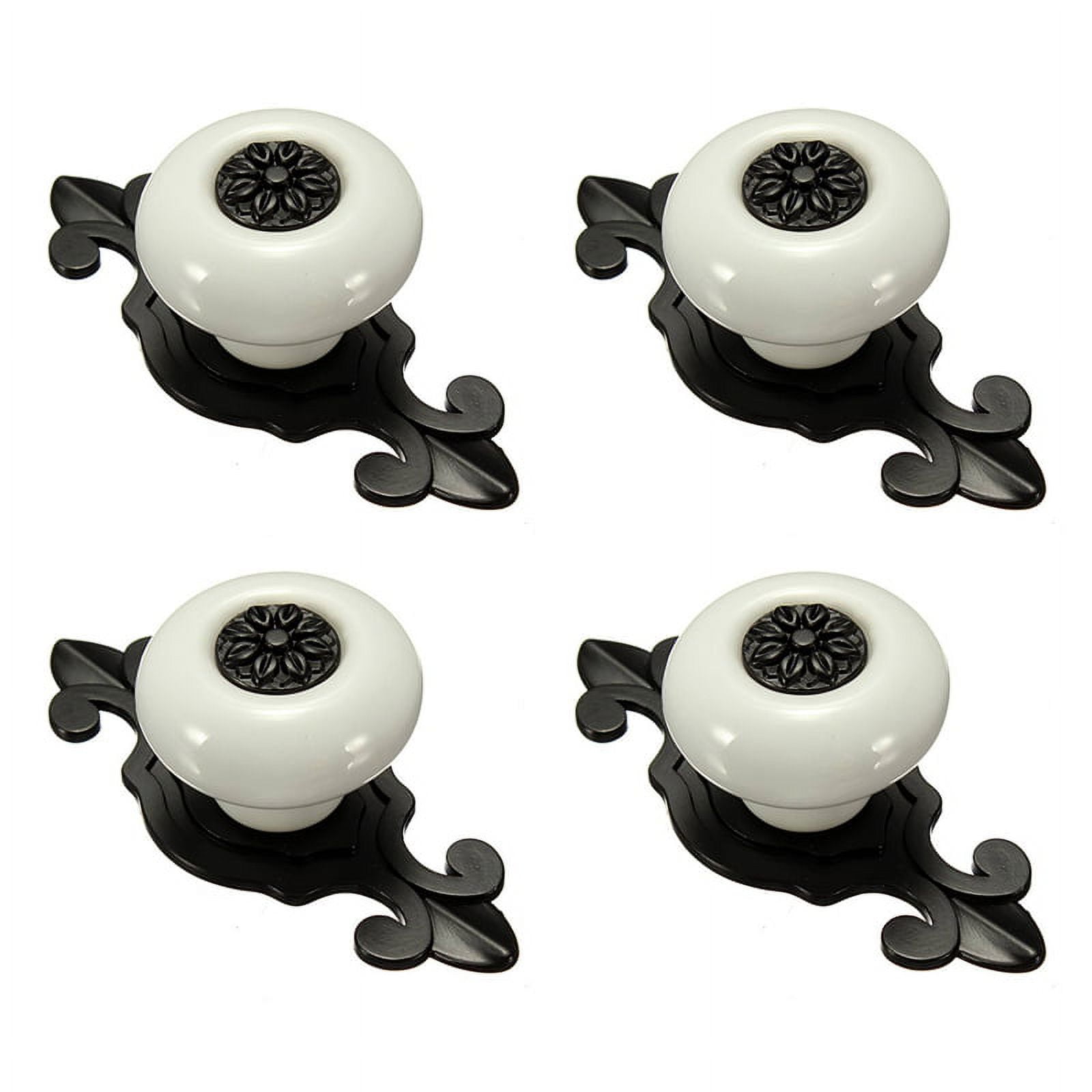 4X Vintage Ceramic Door Knobs Drawer Cabinet Cupboard Wardrobe Pull Handle White+Black - Walmart.com