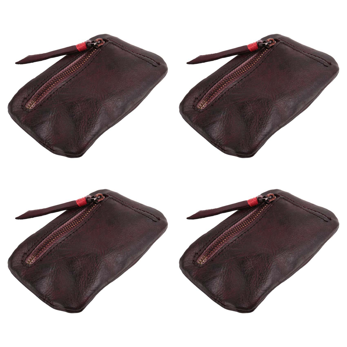 4X Vintage Men'S Leather Mini Coin Purse Card Case Holder Wallet Clutch ...