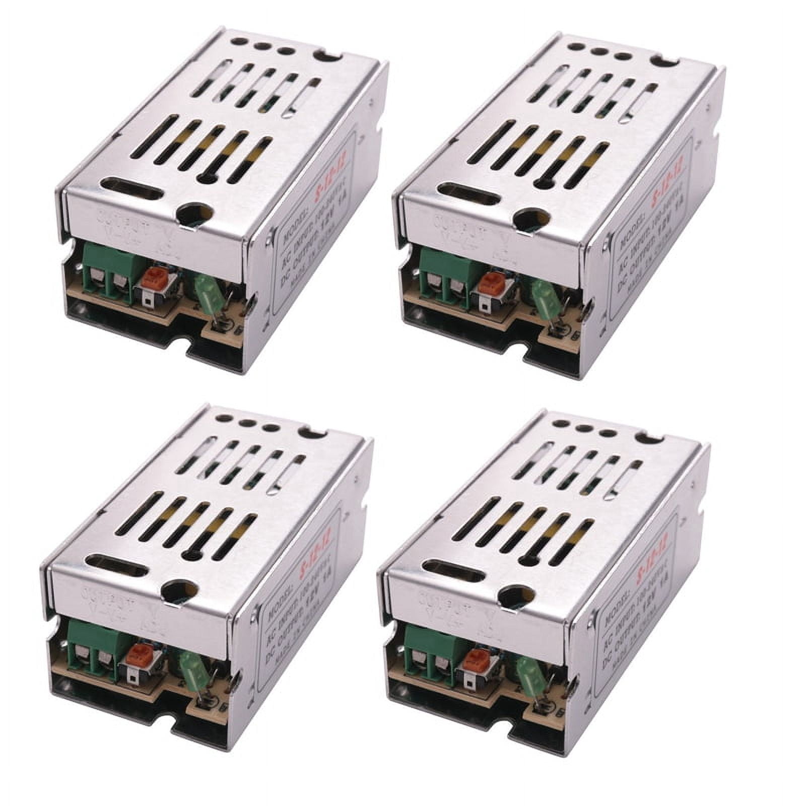 4X Voltage Transformer Power Supply AC 110/220V to DC 12V 1A Silver ...