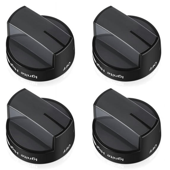 4X W10339442 Stove Knob, Cooktop Burner Control Knobs Black Replaces ...