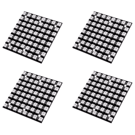 4X WS2812 LED 5050 RGB 8x8 LED Matrix WS2812B 8x8 64-Bit Full Color ...