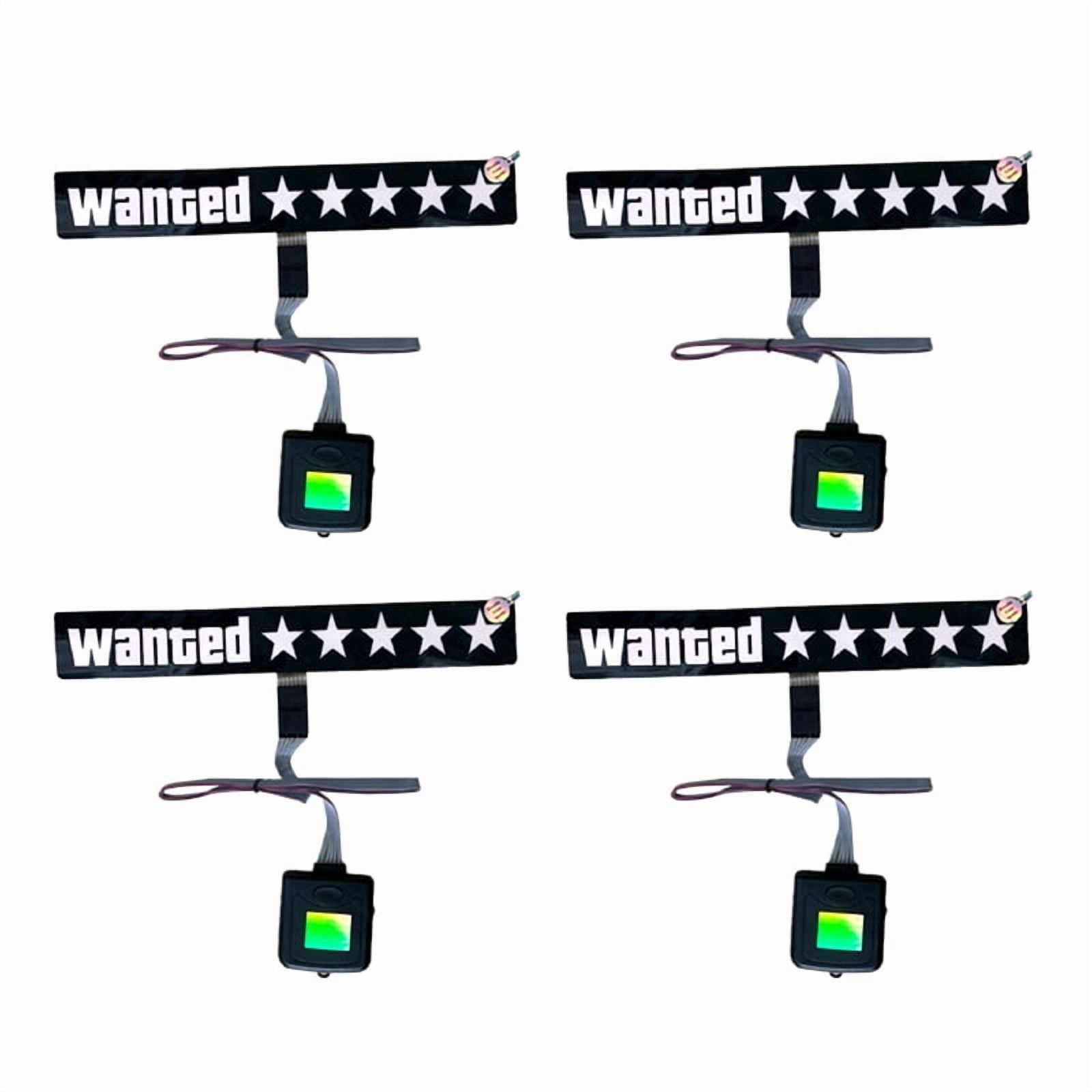 4X Windshield Electric Wanted Car LED White Light Up Window Stickers ...