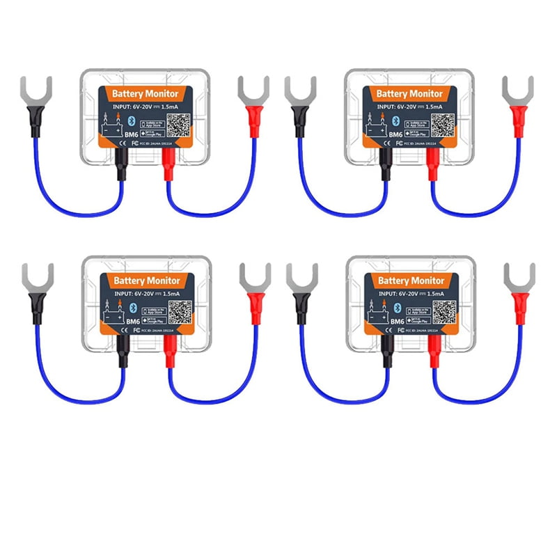 4X Wireless Bluetooth 12V Battery Monitory BM6 with Car Battery Health ...