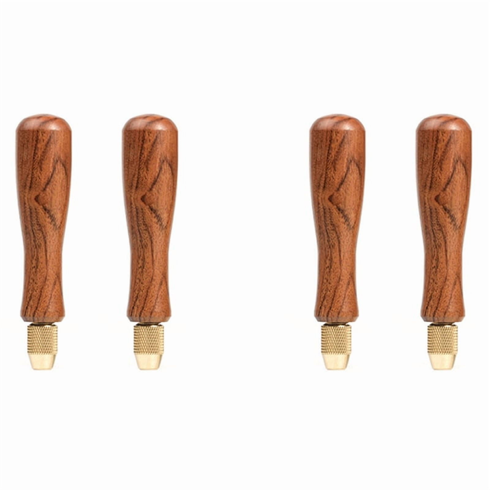 4X Wood File Handle Wooden Handles with Brass Collet Chuck for Small ...