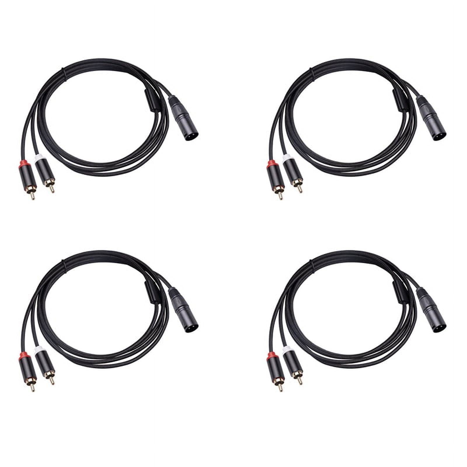 4X XLR to Dual Audio Cable A1 XLR Male 3 Pin to Dual Male Plug Stereo ...
