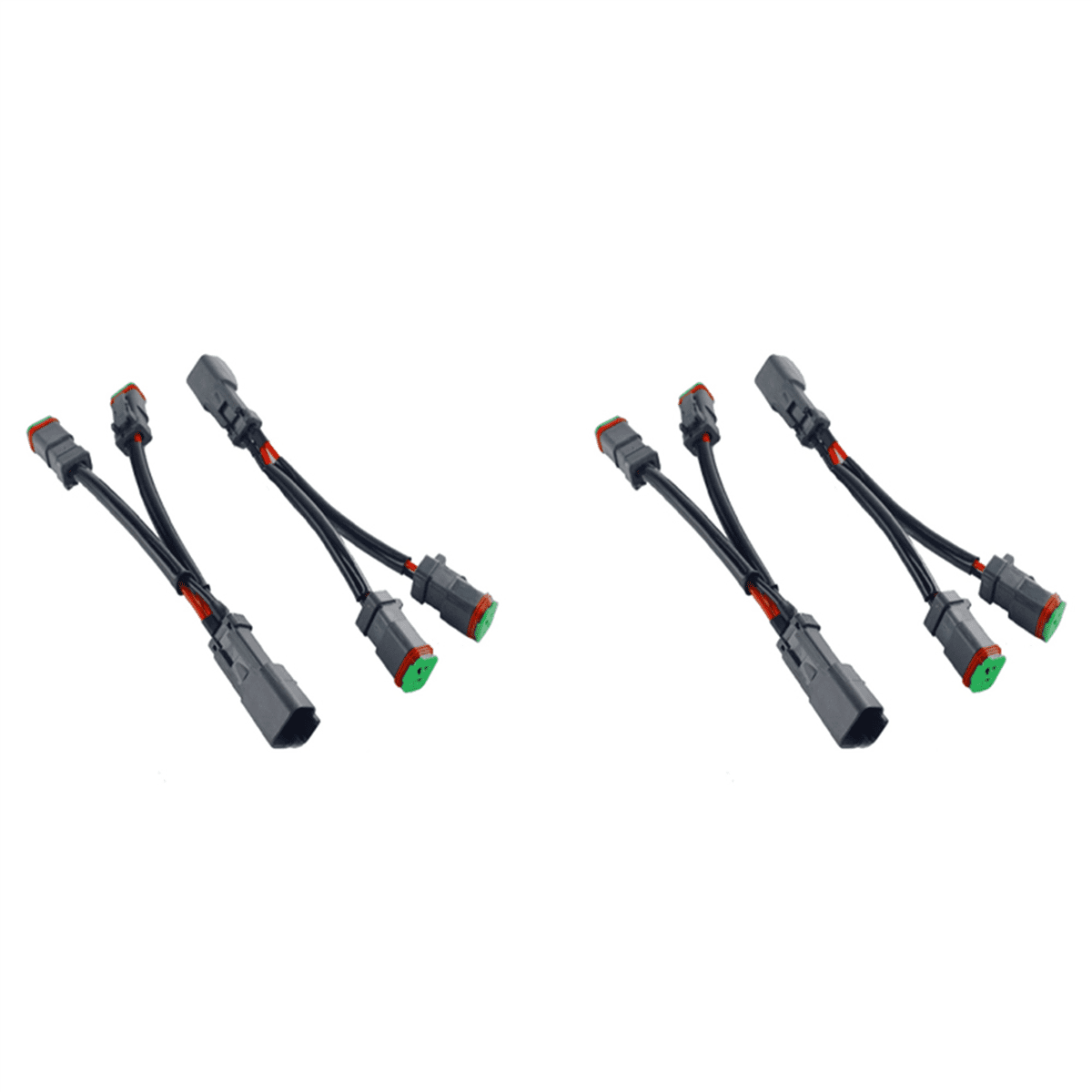 4X Y Type Leads Deutsch DT DTP 2 Pin Socket Adapter for LED Pod Work ...