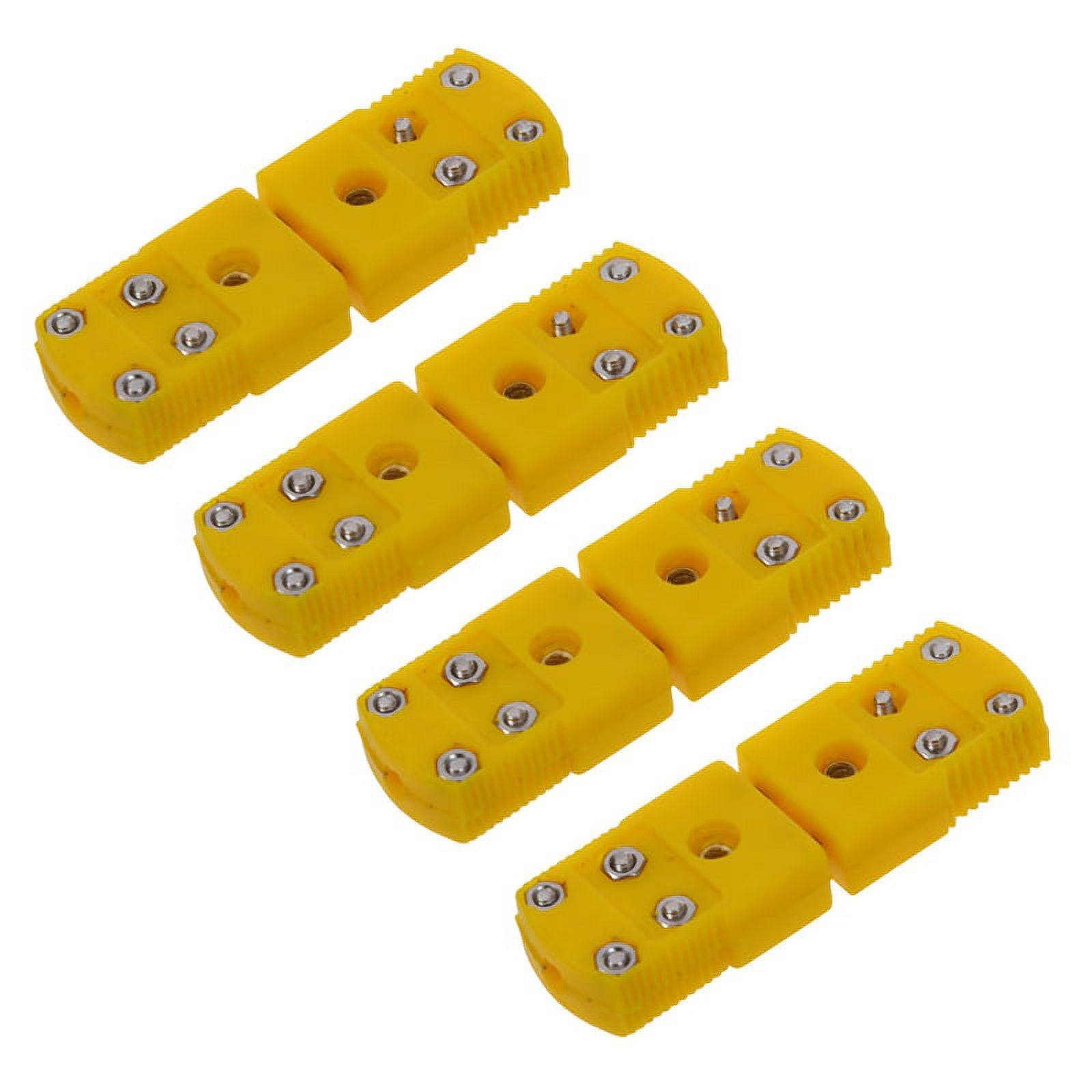 4X Yellow Plastic Shell K Type Thermocouple Plug Socket Connector Set ...