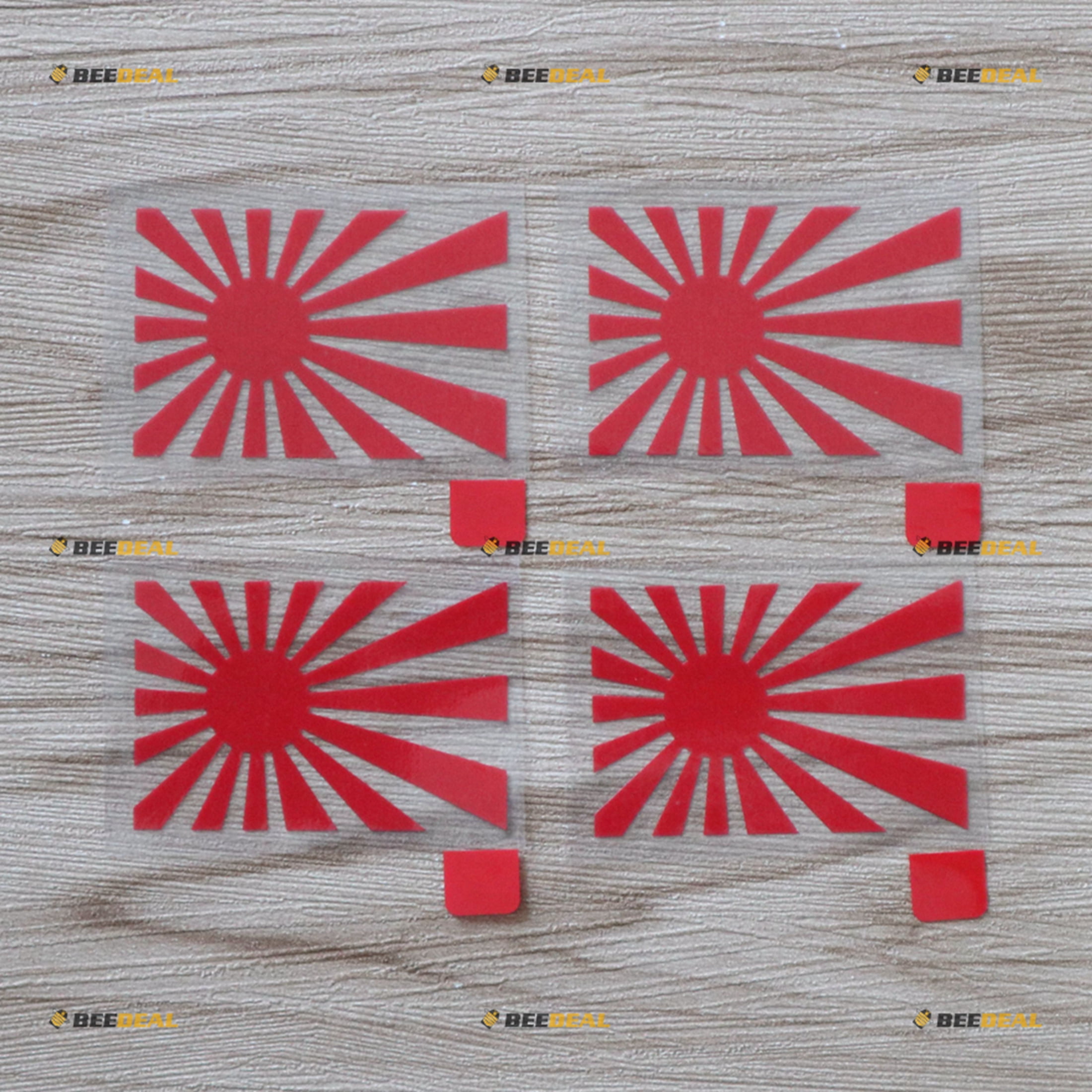 4X red 2" Japanese Rising Sun Decal Sticker JDM Japan Car Vinyl Die-Cut ...