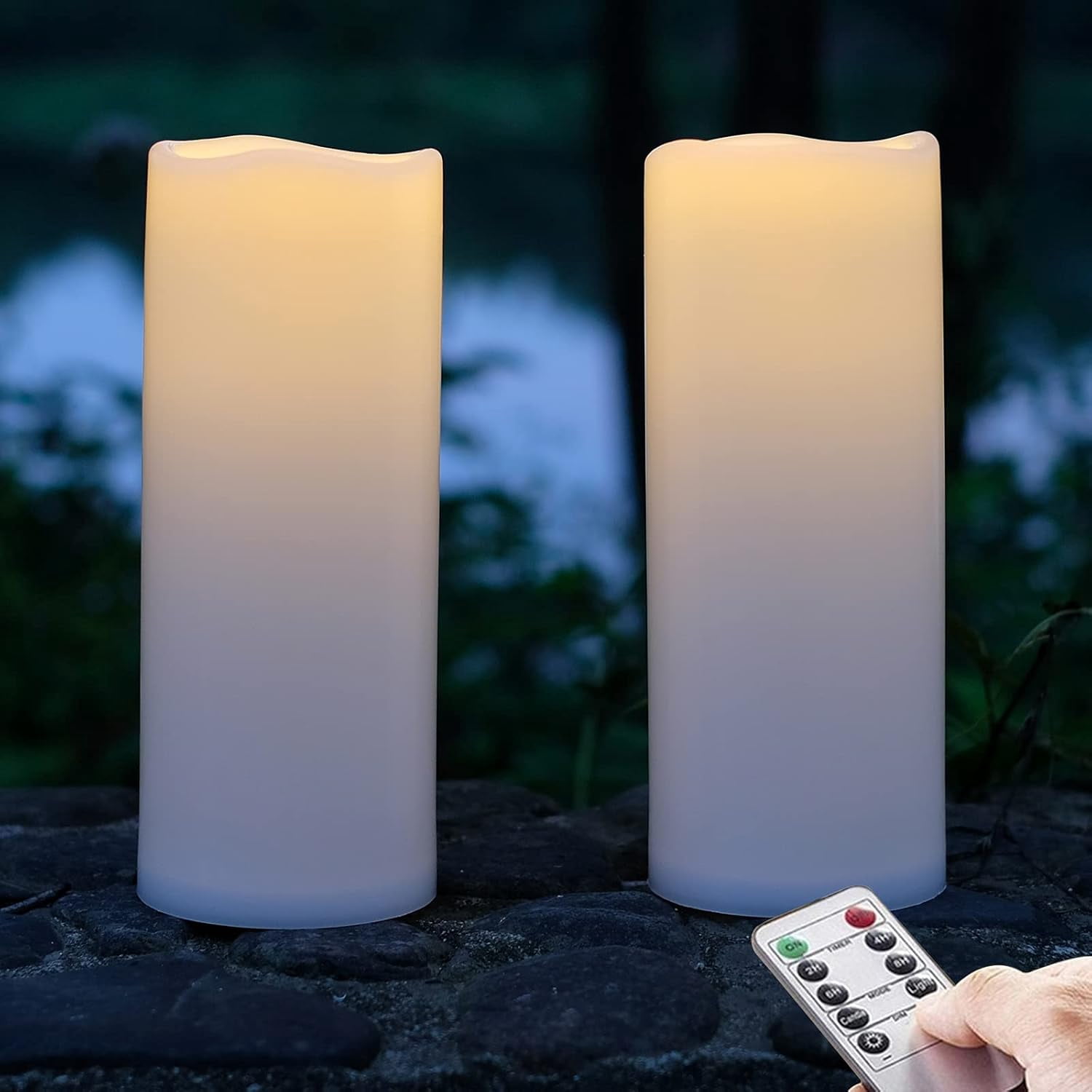 4X10'' Large Outdoor IP44 Warm White LED Rainproof Candles, Huge ...
