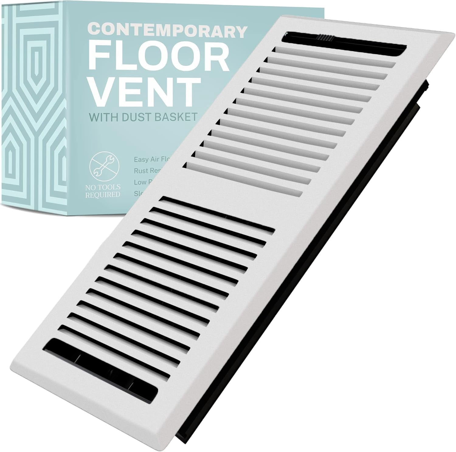 4X14 Floor Vent Covers Floor Register with Mesh Cover Trap, Heat and ...