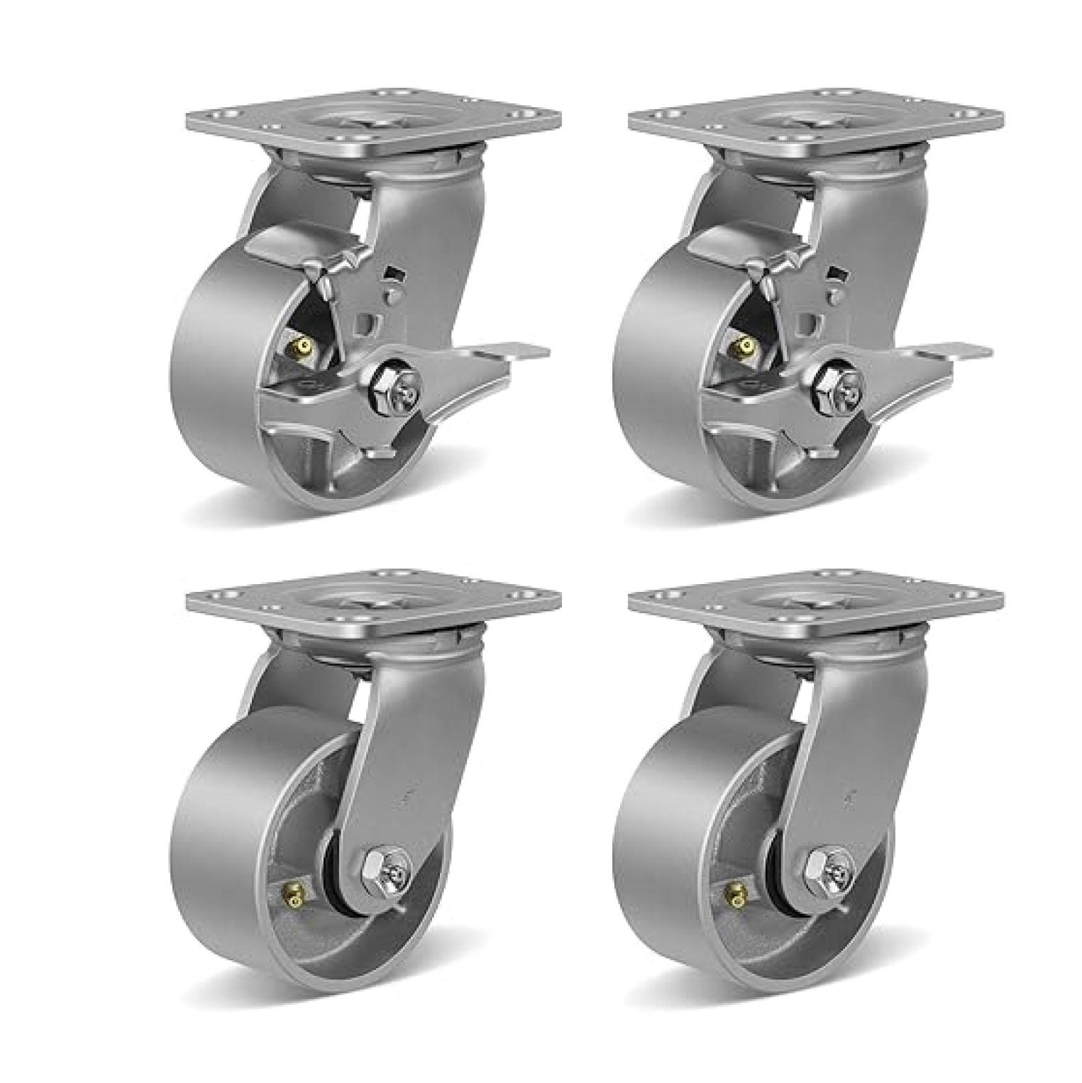 4X2 Heavy Duty Caster Steel Cast Iron Wheel - Industrial Caster Wheels ...