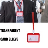 4X3 Inch Horizontal Soft Badge Holder (Includes String) 1Pc Red Card ...