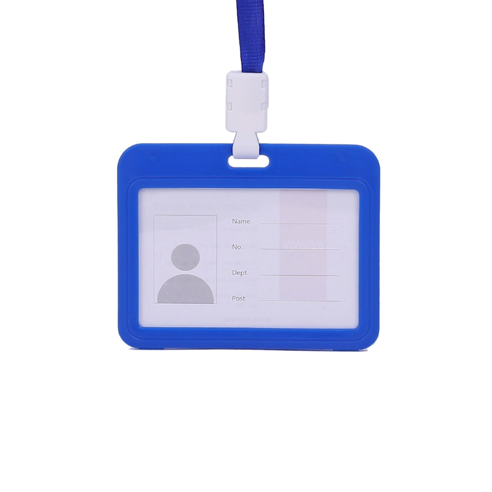 4X3 Inch Horizontal Soft Badge Holder (Including Rope) 1Pc Blue,Card ...