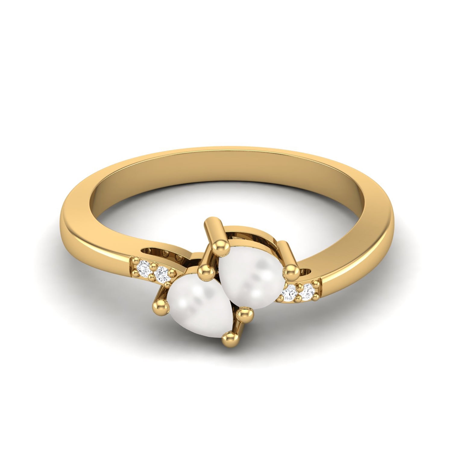 4X3MM Pear Shape Pearl June Birthstone Ring in 925 Sterling Silver Gold ...