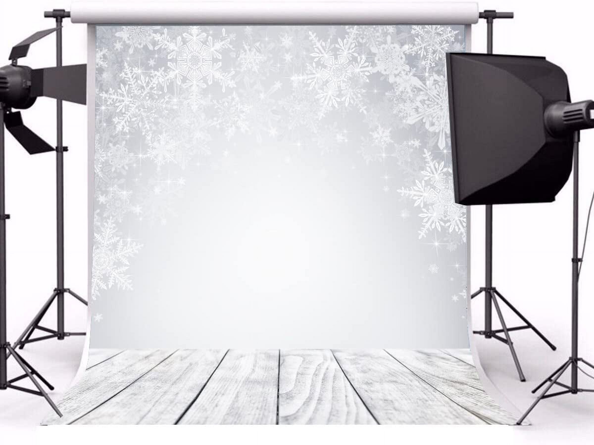 4X4Ft Photography Background Merry Christmas Backdrop Snowflake Wooden ...