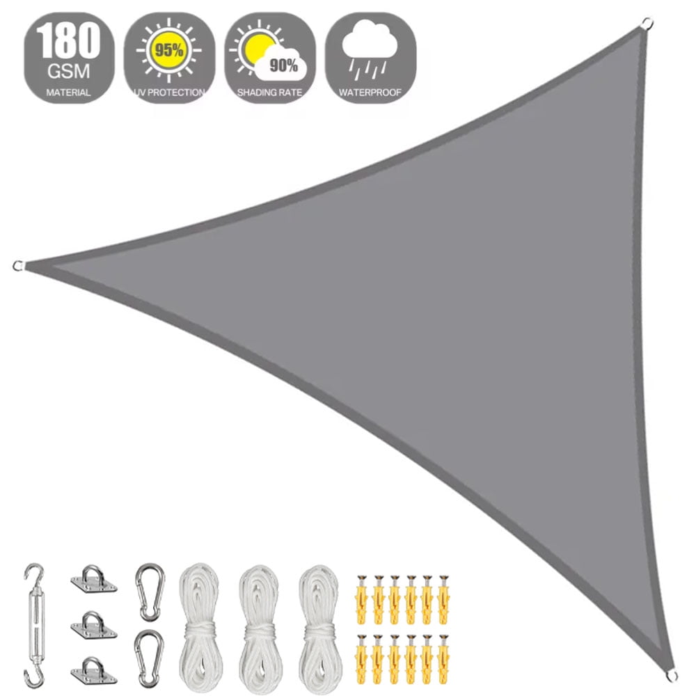 4X4M 420D Waterproof Sun Shelter Triangle Sunshade Protection Outdoor ...