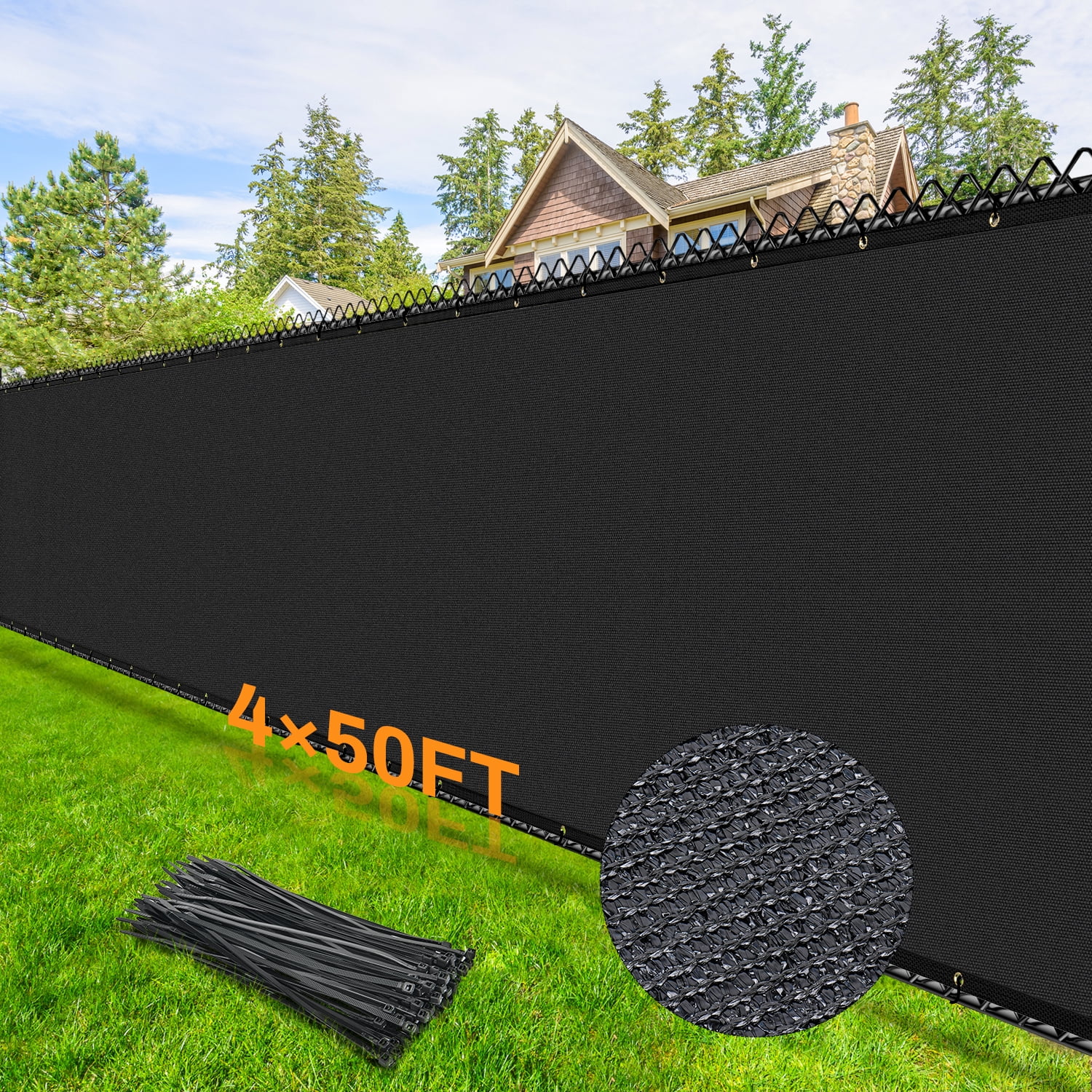 Younik 4'x50' Privacy Fence Screen, Heavy-Duty HDPE Mesh, 90% Privacy ...
