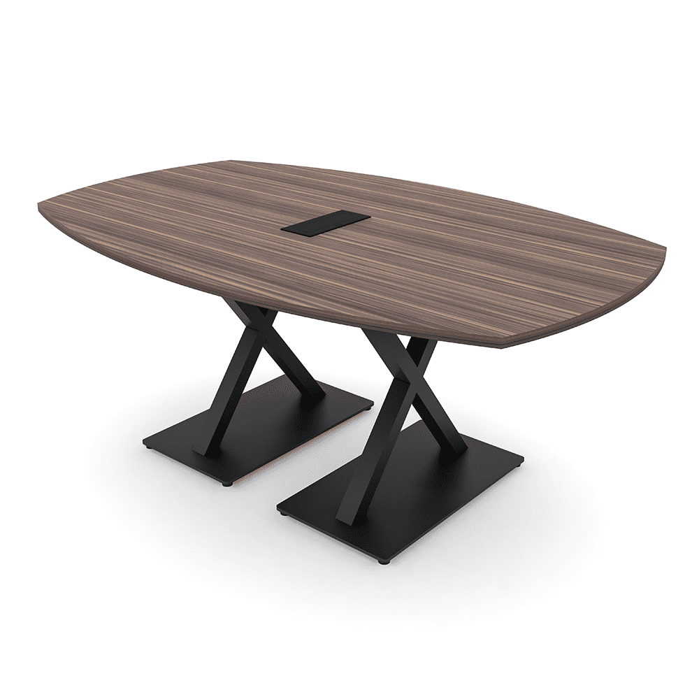 4X6 Arc Boat Conference Table with X Base Data And Electric Unit ...