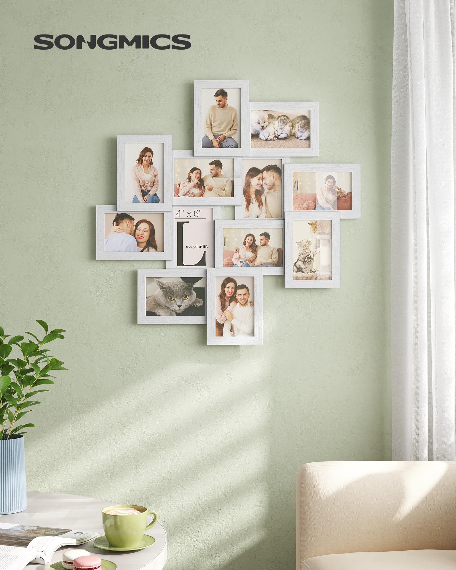 SONGMICS 4x6 Collage Picture Frames, 12-Pack Photo Collage Frame for ...