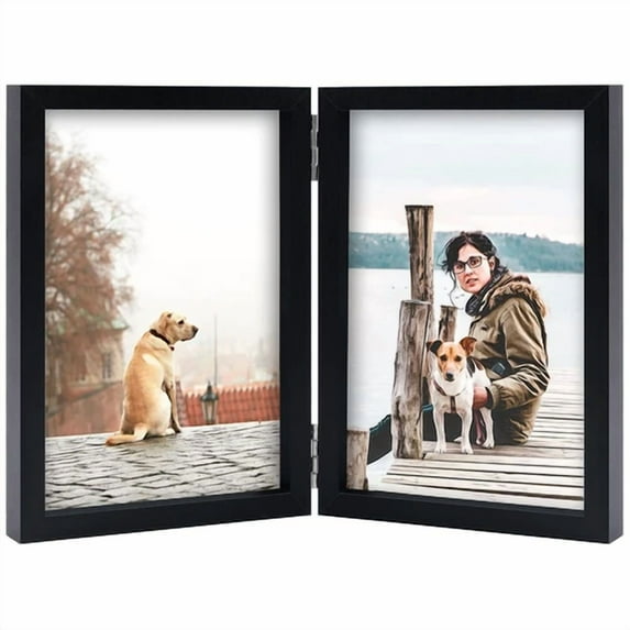 4X6 Double Picture Frame Wooden Hinged Photo Frame Definition Glass ...