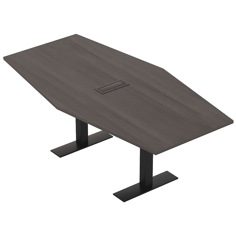 4X6 Hexagon Conference Table Metal T Bases Data And Electric Module ...