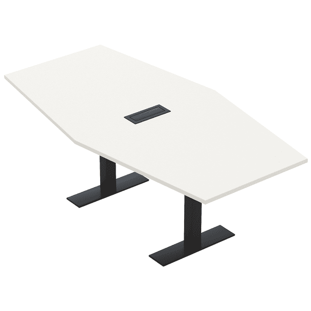 4X6 Hexagon Conference Table Metal T Bases Data And Electric Module ...