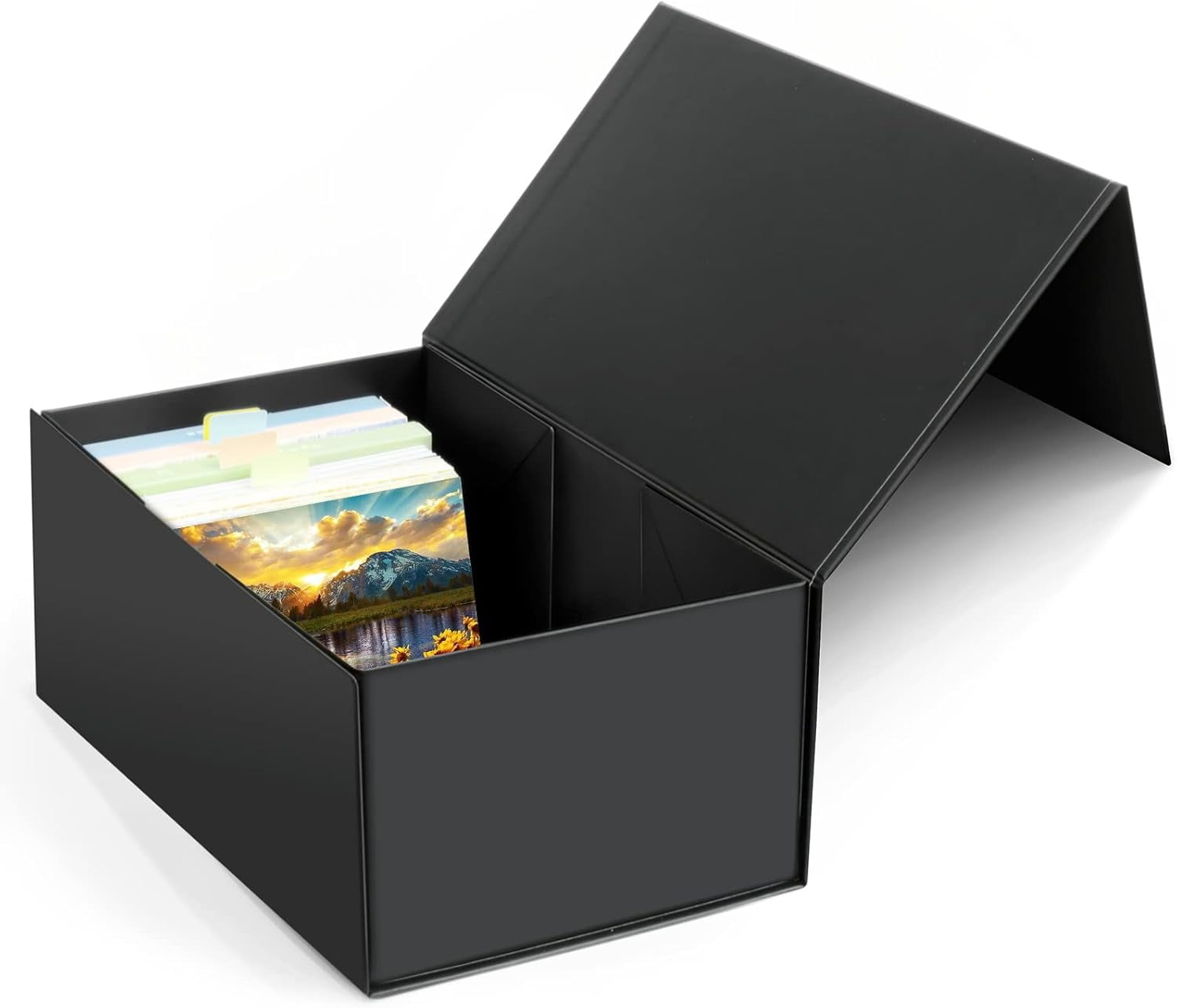 4X6 Index Card Holder, Index Card Storage Box 4 x 6 Inches, Fits 1200 ...