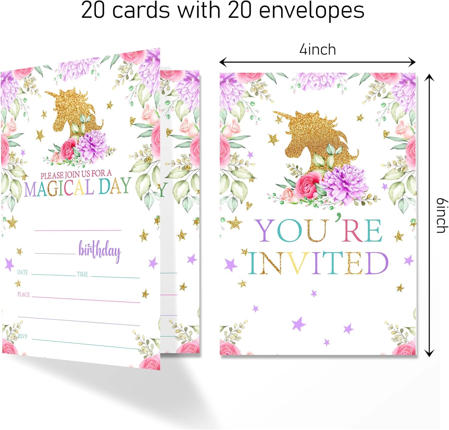 4X6 Magical Birthday Invitations, Magical Invitations For Girls ...
