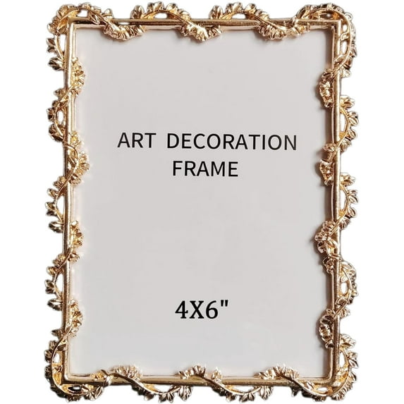 4X6in Modern Minimalist Picture Frames, Luxury Unique Ornate Gold Vine ...