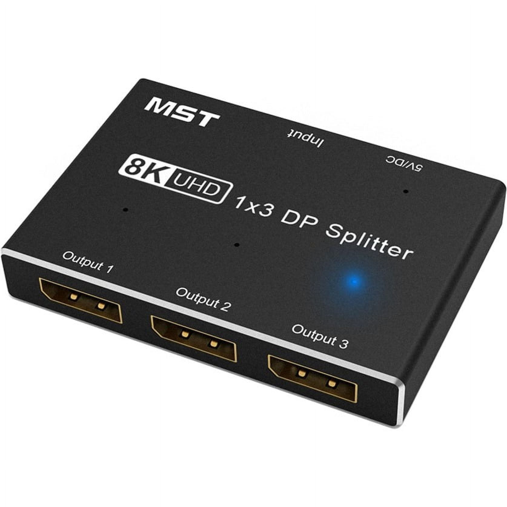 4XEM 1x3 3-Port 8K/4K DisplayPort Splitter Hub - Walmart.com
